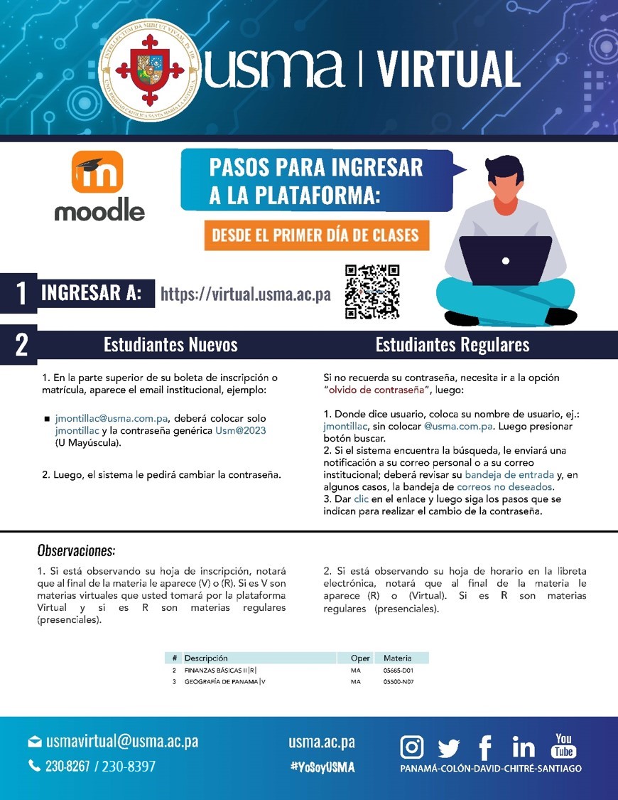 USMA VIRTUAL: Primeros pasos para ingresar a su materia virtual